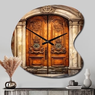 Designart - Old Wooden Door With Carvings in Paris III - Paris Large ...