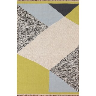 Contemporary Geometric Durrie Kilim Area Rug Flat-weave Wool Carpet - 5 ...