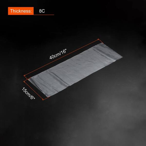 Flat Open Poly Bags Non-Sticky PE Retail Pouches 3 Mil 6x16 in 100pcs ...