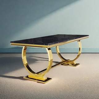 72 inch Rectangle Dining Table with Double Circle Pedestal in Black ...