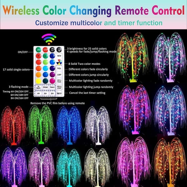 6Ft LED Lighted Tree Weeping Willow Tree, Color Changing Light Up ...