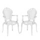 Gittel Clear or Amber Transparent Acrylic Arm Chair Dining Chairs ...