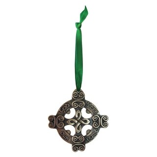 Bronze Irish God Bless Cross Wall Ornament with Rustic Finish and Satin ...