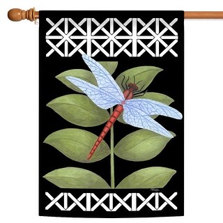 Dragonfly On Black Outdoor House Flag 40" x 28" - Bed Bath & Beyond ...