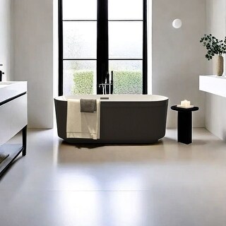 67" In. Acrylic Freestanding FlatBottom Design Soaking Tubs with Chrome ...