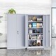 71 inch Tall Metal Locker Garage Storage Cabinet with Locking Doors and ...