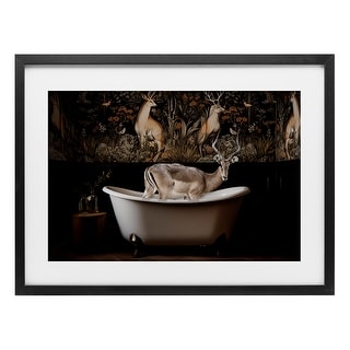 Stupell Forest Elk Rustic Bath Time Under Glass Framed Design By Sasha ...