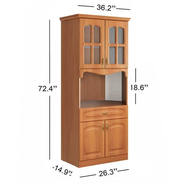Living Skog Galiano 73-inch Corner Pantry Storage Cabinet Microwave ...