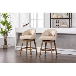 Counter Height 360 Degree Swivel Bar Stools with 4 Legs Base and ...