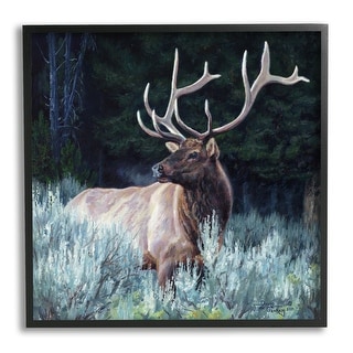 Stupell Elk in Forest Painting Framed Giclee Art Design by © David ...
