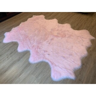 Nansen Luxurious Faux Sheepskin 8-Pelt Shag Rug - 6' x 8' - 6' x 8 ...