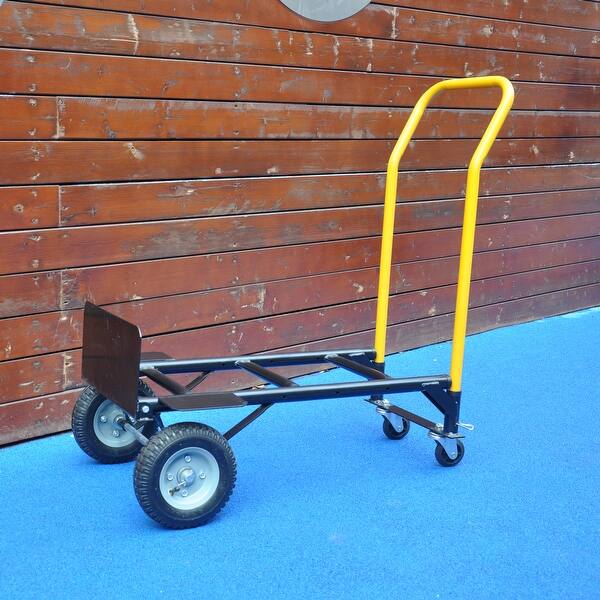Hand Truck Dual Purpose 2 Wheel Dolly Cart and 4 Wheel Push Cart with ...