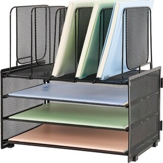 3 Tier Letter Trays with 5 Vertical File Holder - Bed Bath & Beyond ...