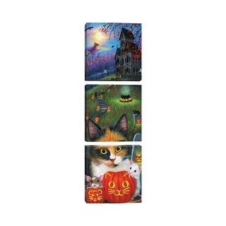 iCanvas "Callies Jackolantern" by Bridget Voth 3-Piece Canvas Wall Art ...