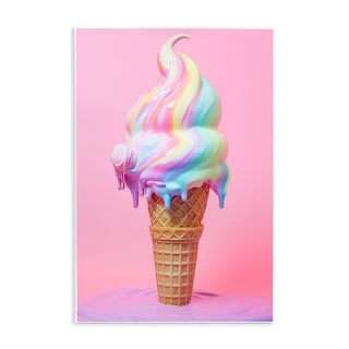 Stupell Dripping Pastel Ice Cream Wall Plaque Art Design By Raymond ...