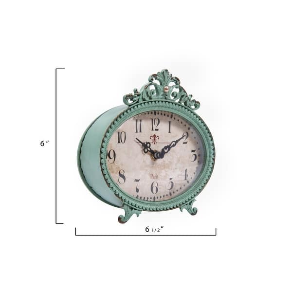 green mantel clock