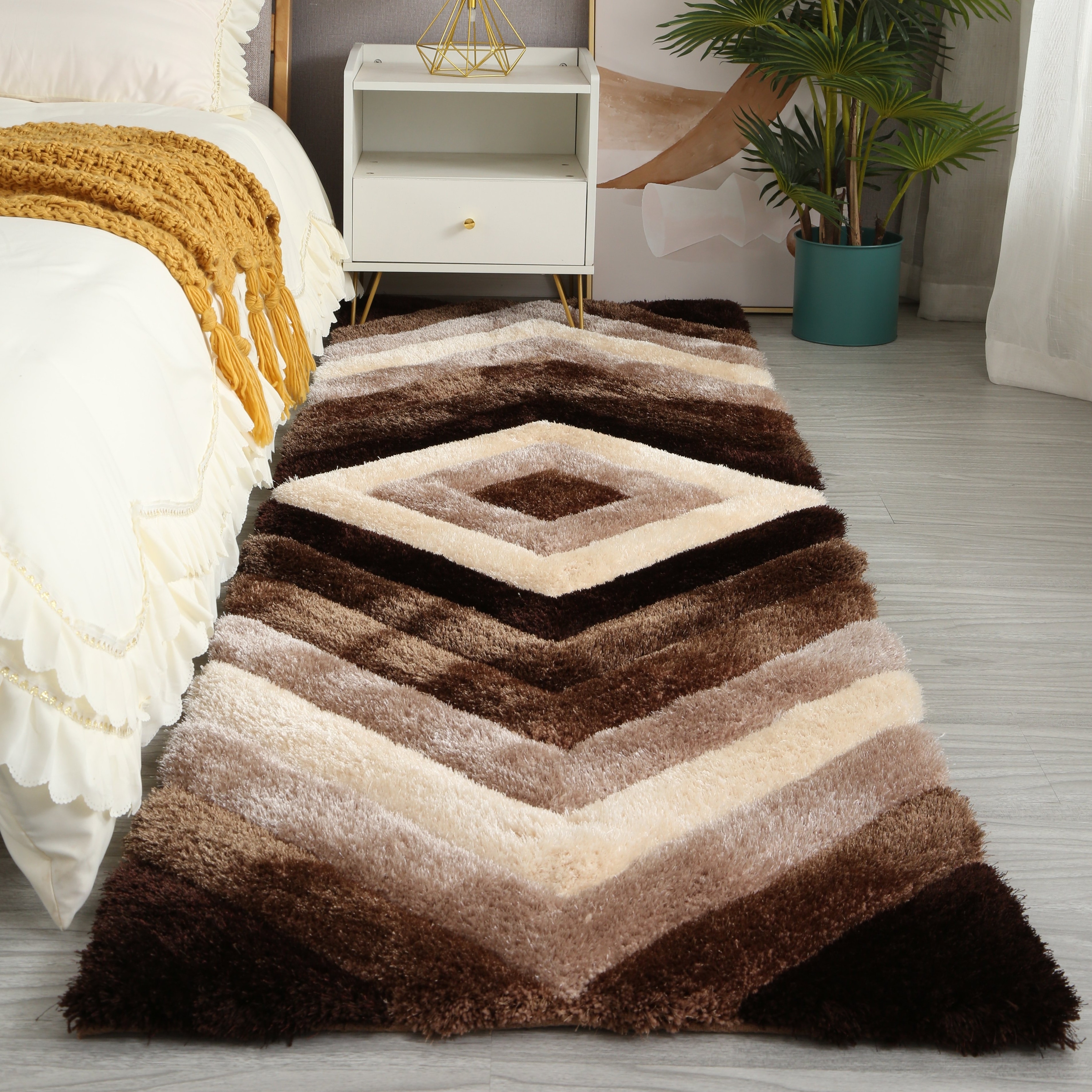 Orian Rugs Super Shag Cascade Ivory Stain Resistant Area Rug - On Sale ...