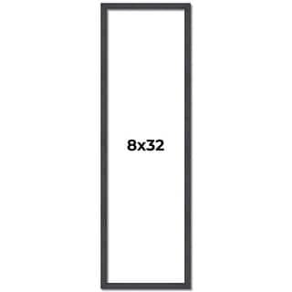 8x32 Frame Brown Solid Wood Picture Frame - Complete Modern Photo - Bed ...