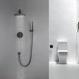 Round Double Handle Dual Function Concealed Bathroom Shower Set - Bed ...