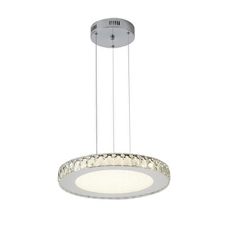 Chrome Dimmable LED Pendant Lighting with Crystal Cover - Bed Bath ...
