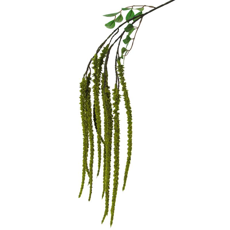 Set of 4 Green Artificial Hanging Amaranthus Flower Stem Spray 37.5in ...