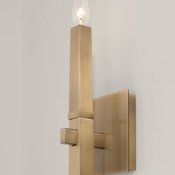 Blake 1-light Aged Brass Wall Sconce - Aged Brass - Bed Bath & Beyond - 37286219