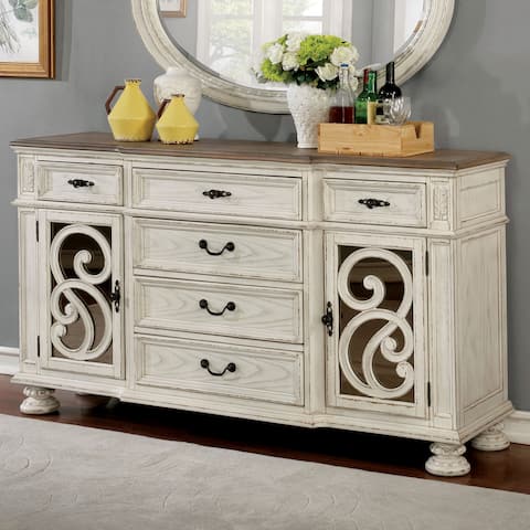 Farmhouse Reimagined Antique White Server - Overstock - 18706132