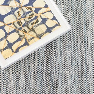 Blue Diamond Woven Jute Rug - Bed Bath & Beyond - 36558959