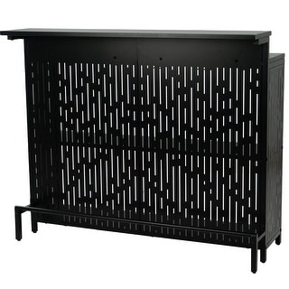 Kozyard Home Bar Unit with Storage Cabinet and Shelves, Black Indoor ...