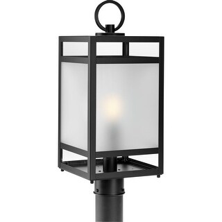 Parrish Collection One-Light Matte Black Clear and Etched Glass Modern ...