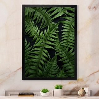 Designart "Ferns Plant Delicate Intricacy" Ferns Framed Wall Art Living ...