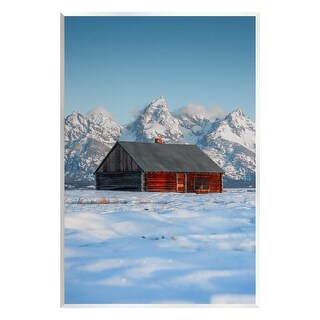 Stupell Cabin in Snowy Mountains Wall Plaque Art Design by Jared Kreiss ...