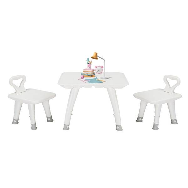 HDPE Material Kids White Table and Chairs Set of 3 - Bed Bath & Beyond ...