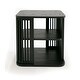 19-Inch Side Table with 3 Shelves Modern Vertical Slats and Black Ash ...