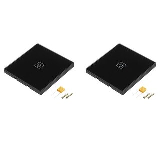 Touch Lamp Switch 1 Gang 1 Way Tempered Glass Panel Black Pack of 2 ...