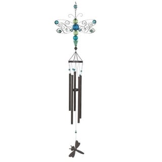 Q-Max 46" Long Blue Dragonfly Wind Chime with Metal Gem - Bed Bath ...