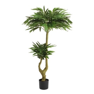 4FT Tall Artificial Willow Tree, Faux Green Plant with Realistic Leaves ...