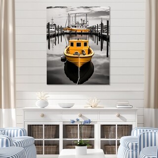 Designart "Port Wharf Reflections II" Port Landscape Wall Decor - Bed ...