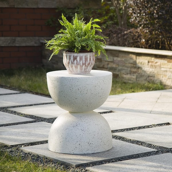 Patio Sturdy Faux Terrazzo Garden Stool Side Table Plant Table - On ...