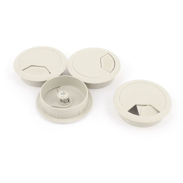 Computer Desktop Round Wire Outlet Grommet Cable Hole Cover Gray 4Pcs ...