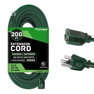 Outdoor Extension Cord 200 FT- 16/3 SJTW Weatherproof Long Outdoor ...