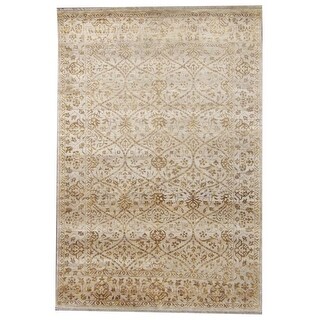 Wahi Rugs Hand Knotted Transitional Silky Damask Design 5'0"x8'0" - Bed ...