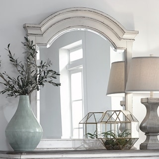 Magnolia Manor Antique White Weathered Bark Mirror - Bed Bath & Beyond ...