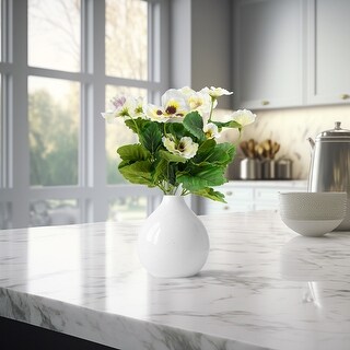 Pansy Artificial Floral Pick Spray - 11" - White and Green - Bed Bath ...