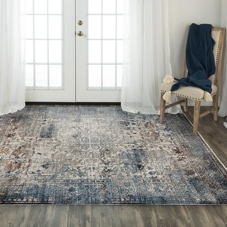 Alora Decor Orchid Modern Blue Polyester Area Rug - Bed Bath & Beyond ...