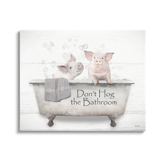 Stupell Hog Bathroom Pigs Canvas Wall Art Design by Lori Deiter - Bed ...