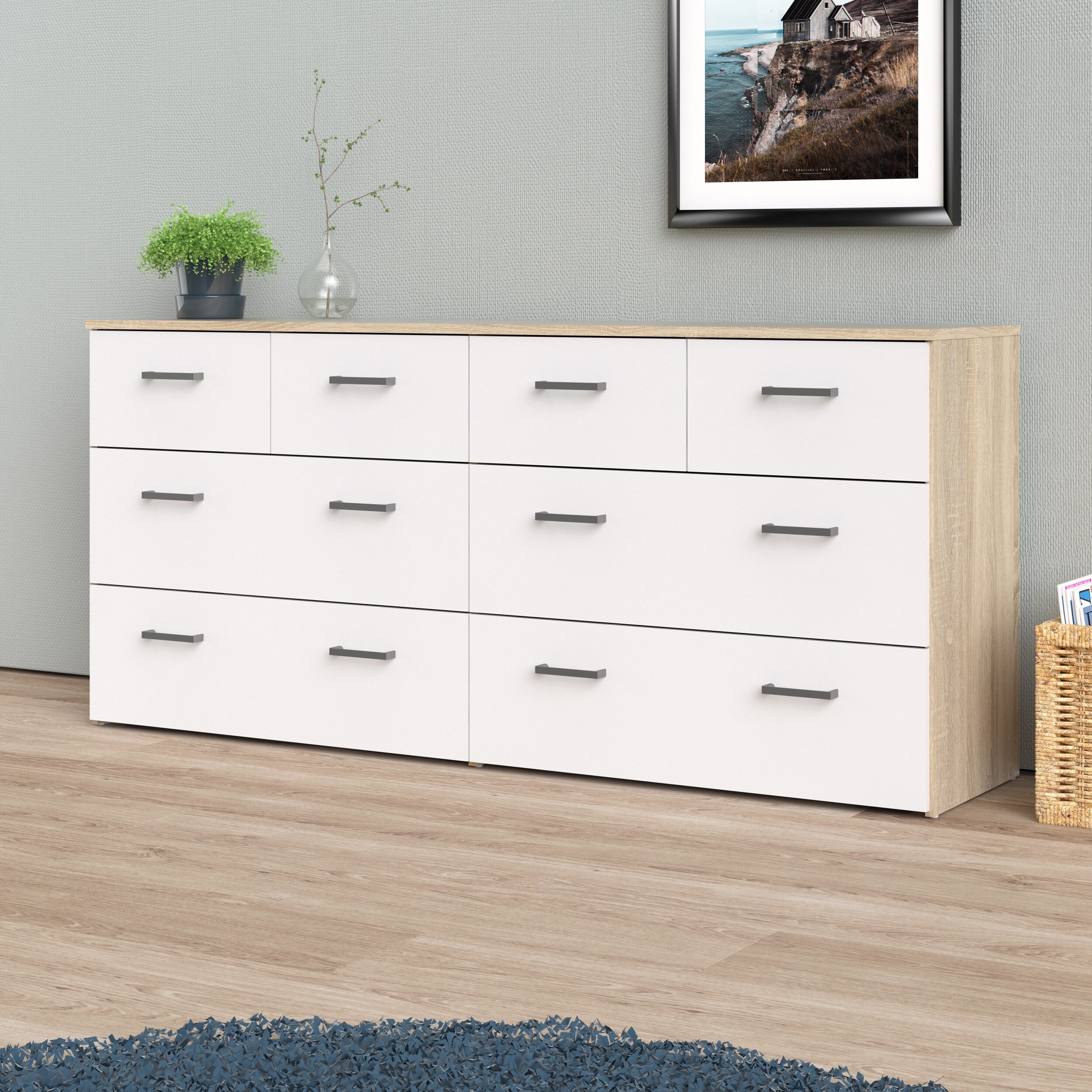 Porch Den Space Oak Structure and White 8 drawer Double Dresser On Sale Bed Bath Beyond 31099039