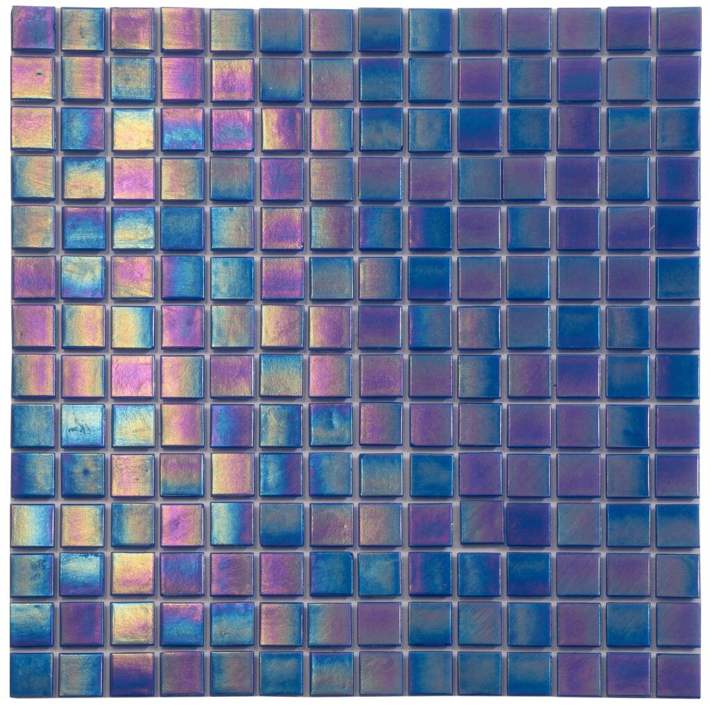 Apollo tile 12" x 12" Nacreous Glossy Sky Blue Glass Tile (20 sq ft ...