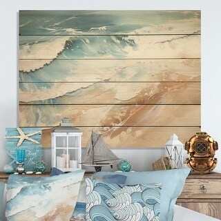 DESIGN ART "Minimalism Coastal Beach Fusion" Coastal Beach Wood Wall ...