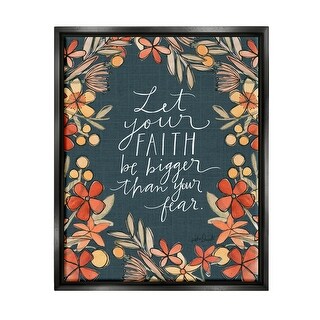 Stupell Faith Over Fear Religious Calligraphy Patterned Floral Border ...